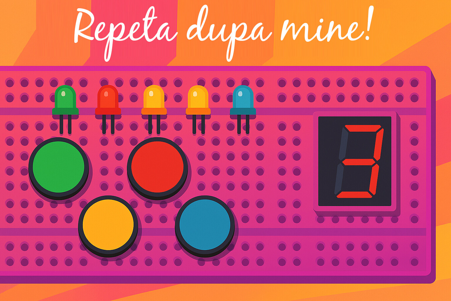 Joc Arduino Repeta dupa mine: Testează-ți atenția cu LED-uri, butoane ...